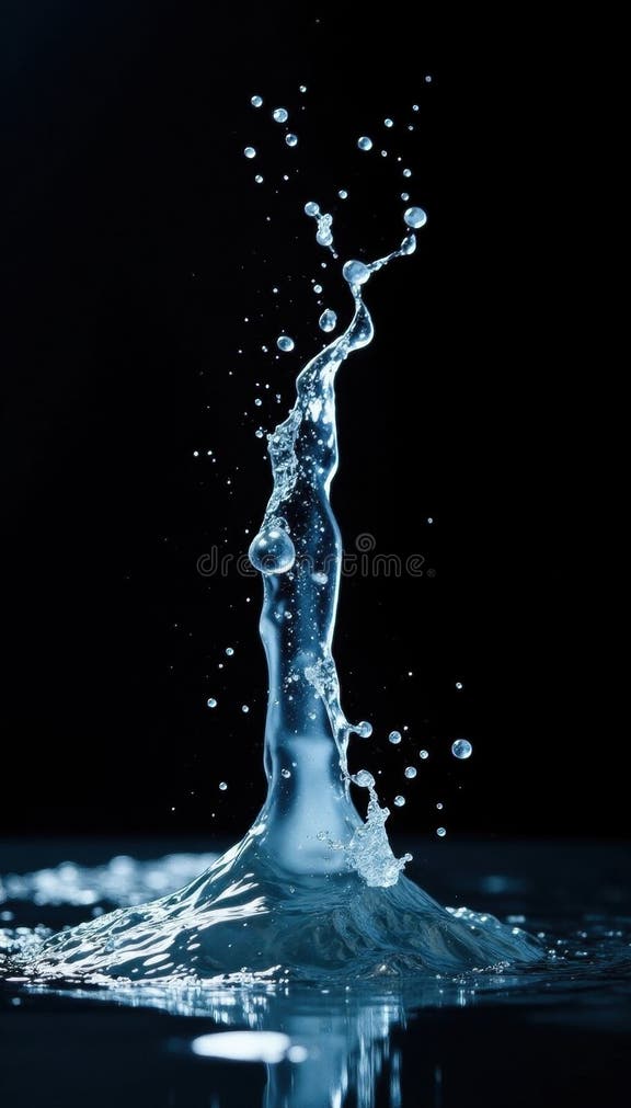 Slow Motion Water Burst, Isolated, Black Background, Splash, Liquid ...