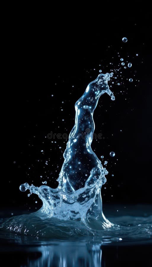 Slow Motion Water Burst, Isolated, Black Background, Motion, Texture ...