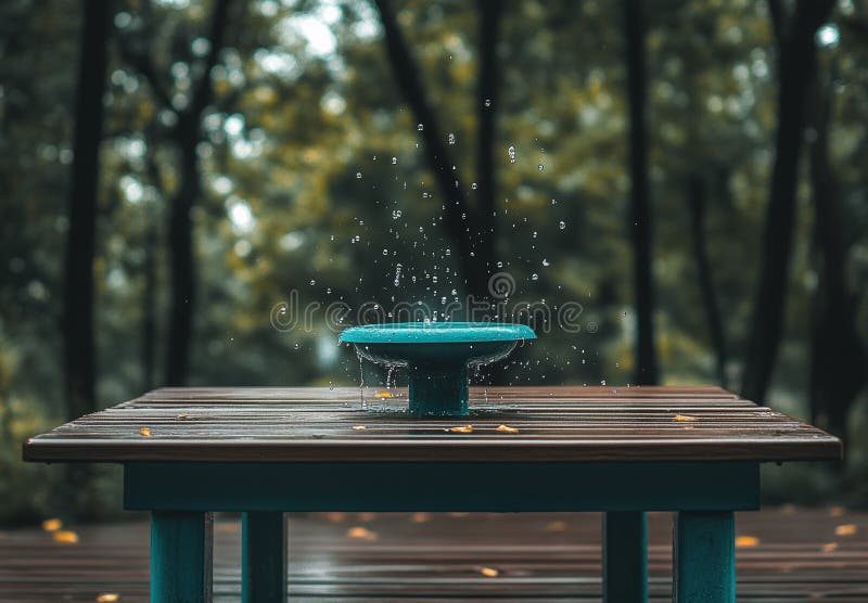 In Slow Motion, Water Droplets Can Be Seen Falling into a Pool of Water ...