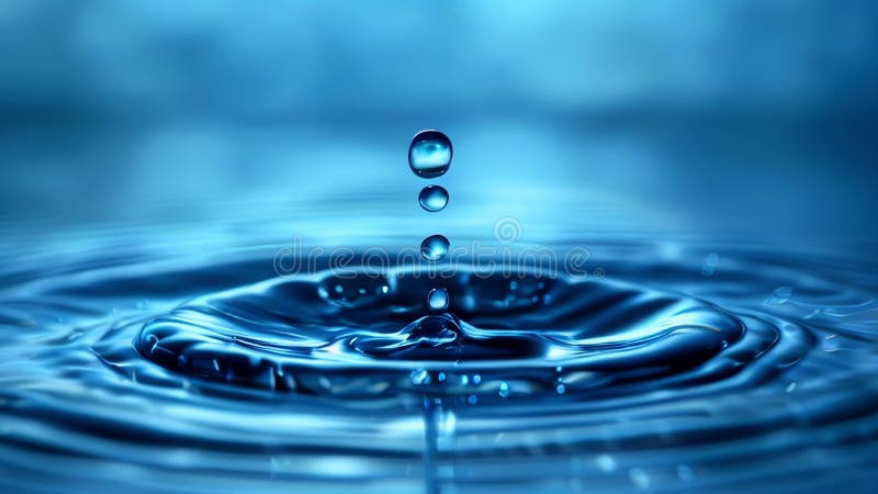 Slow Motion of a Water Drops Fall into a Still Body of Water and Form ...