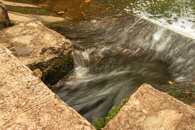 Slow Motion of Water Sliding from a Small Dam Stock Image - Image of ...