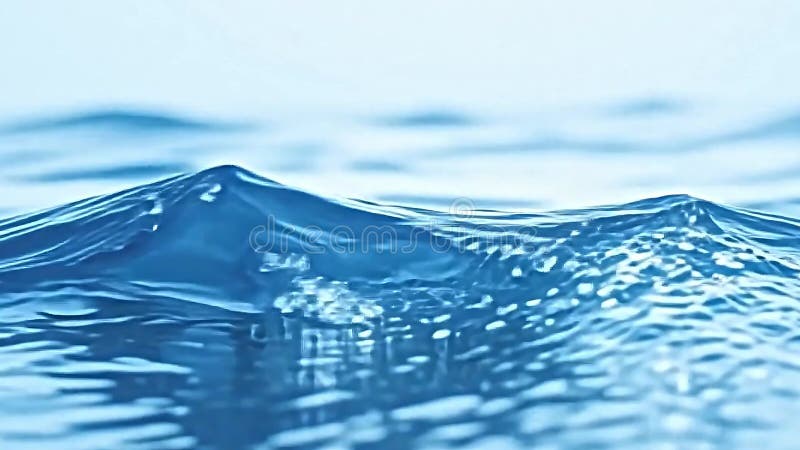 Slow-motion Water Surface Undulating, Light Blue Backdrop Complementing ...