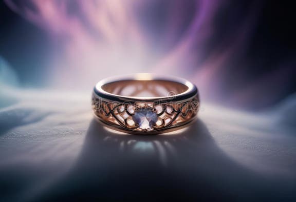 Slow Motion Wedding Ring Captured in Vibrant Colors Stock Illustration ...