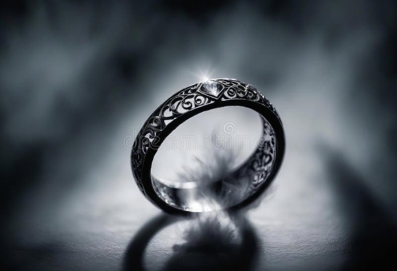 Slow Motion Wedding Ring Captured in Vibrant Colors Stock Illustration ...