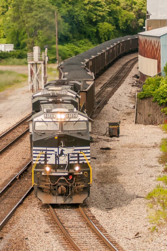 Slow moving Coal wagons editorial photo. Image of railway - 41926816