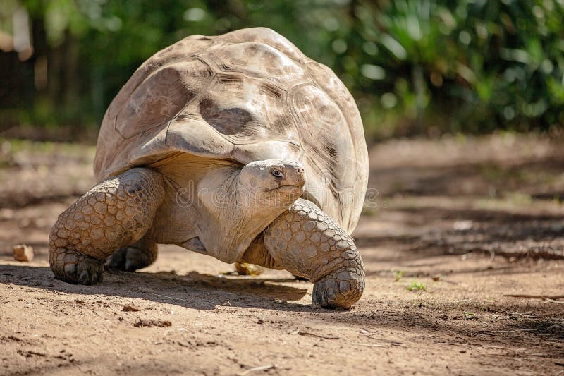 The Slow Moving Galapagos Tortoise Stock Image - Image of endangered ...