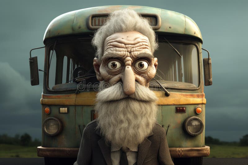 Slow-moving Old Man School Bus. Generate Ai Stock Image - Image of ...