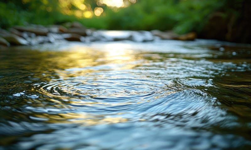 Slow-moving River with Small Ripples Stock Photo - Image of white ...