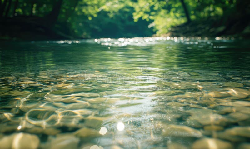 Slow-moving River with Small Ripples Stock Photo - Image of stream ...
