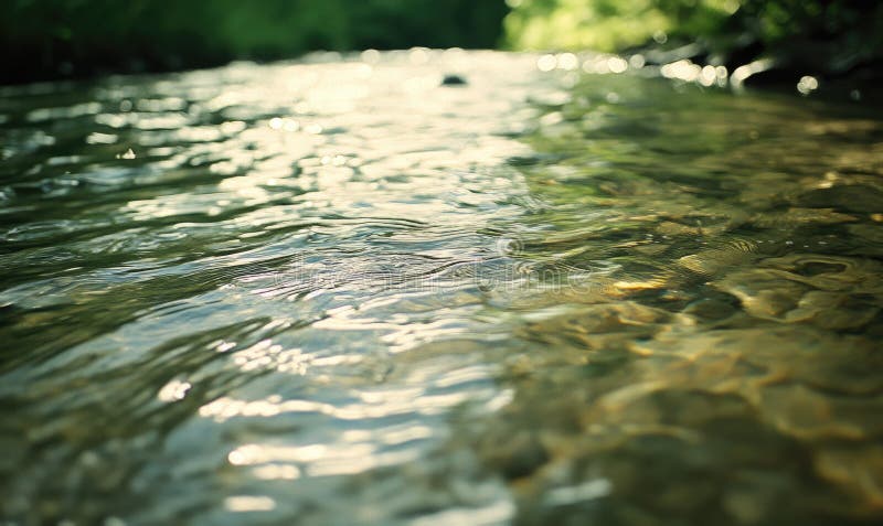 Slow-moving River with Small Ripples Stock Image - Image of pattern ...