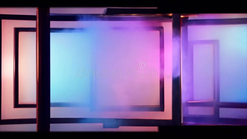 Slow Moving Screen Effect with a View of Golden Frames and Smoke Stock ...