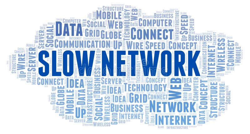Slow Network word cloud. stock illustration. Illustration of wordcloud ...