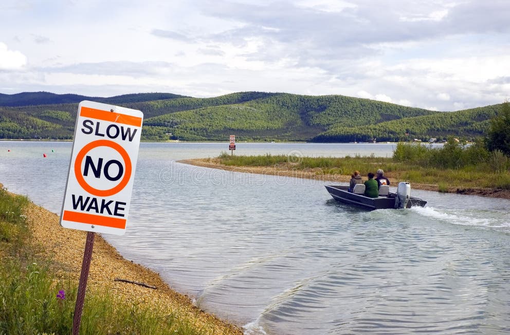 Slow No Wake stock image. Image of boat, harding, sign - 5819409