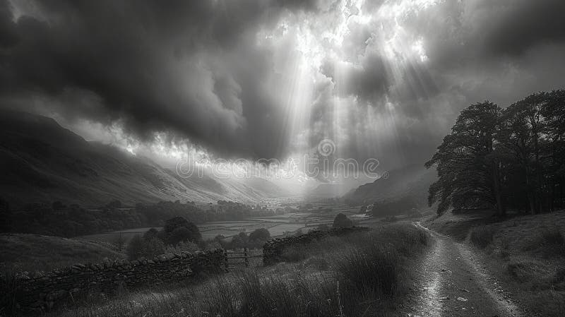 The Slow Passage of Clouds Over a Valley Stock Image - Image of ...
