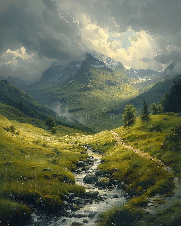 The Slow Passage of Clouds Over a Valley Stock Image - Image of passage ...