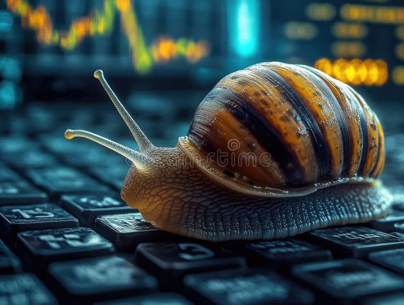 Slow Progress in the Digital World Stock Image - Image of strategy ...