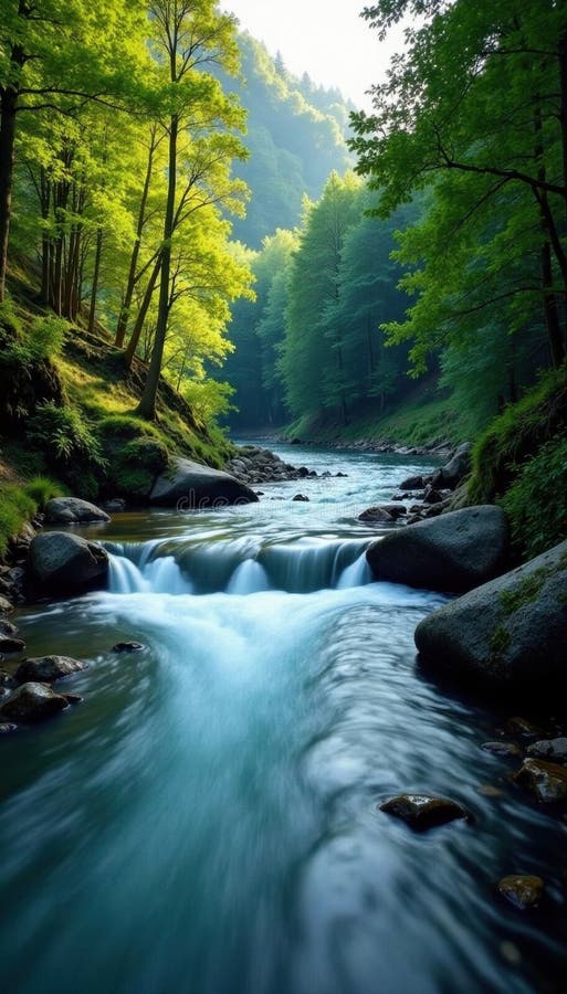 Slow River, Rippling Water, High Contrast, Long Exposure, Visual ...
