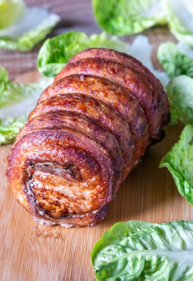 Slow-roast rolled pork stock photo. Image of bacon, slowroast - 267532174