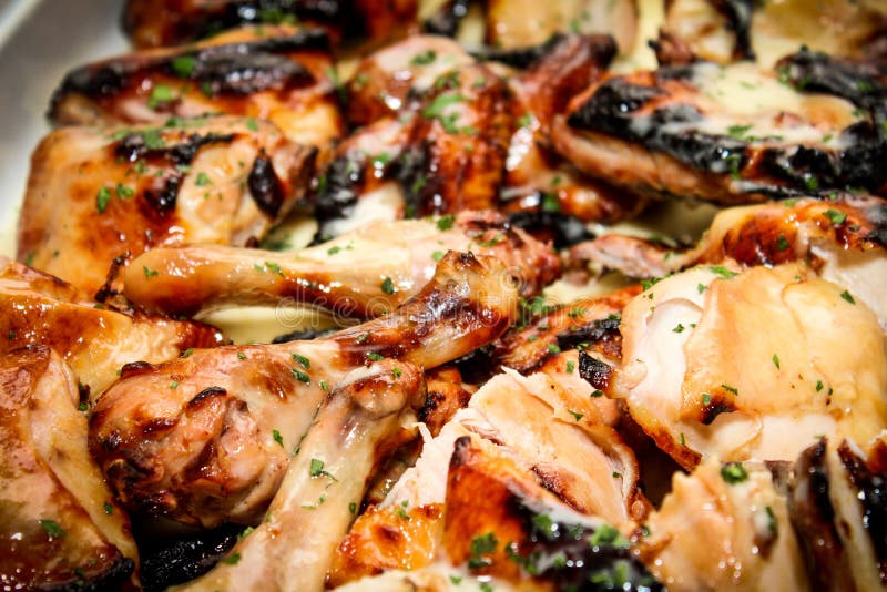 Slow Roasted Lemon Brine Chicken Stock Photo - Image of slow, tasty ...