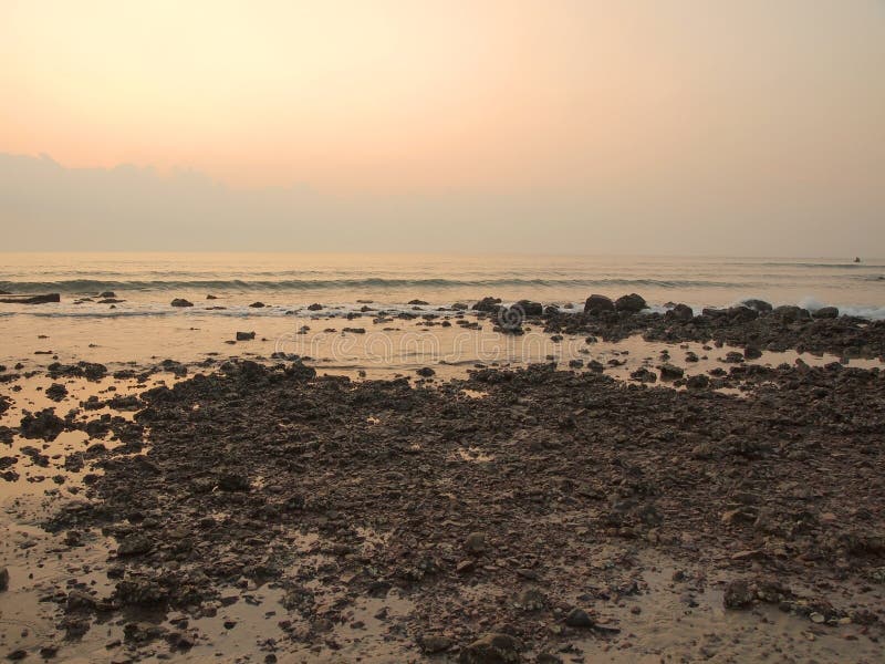 Slow Shutter Seascape View and Beautiful Sunrise Stock Photo - Image of ...