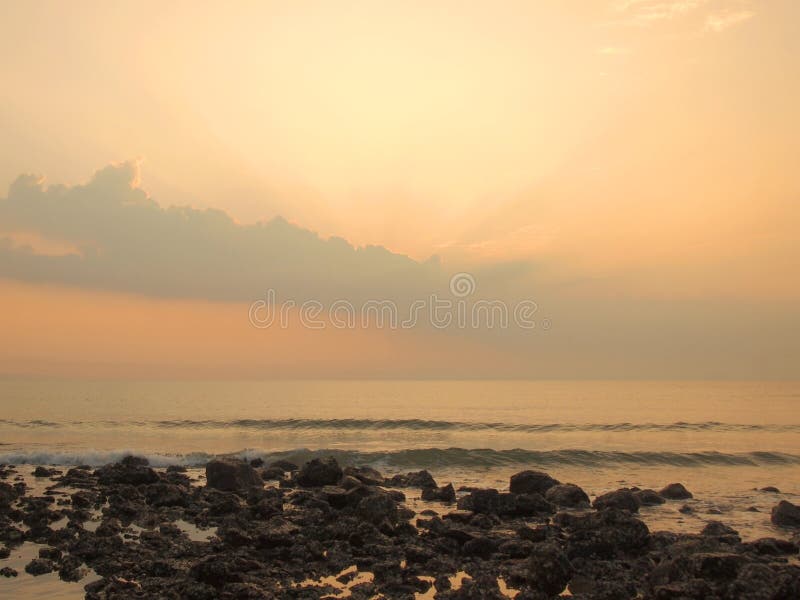 Slow Shutter Seascape View and Beautiful Sunrise Stock Photo - Image of ...