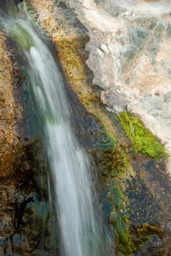Slow Shutter Small Waterfall on Rocks, Oman Stock Photo - Image of ...