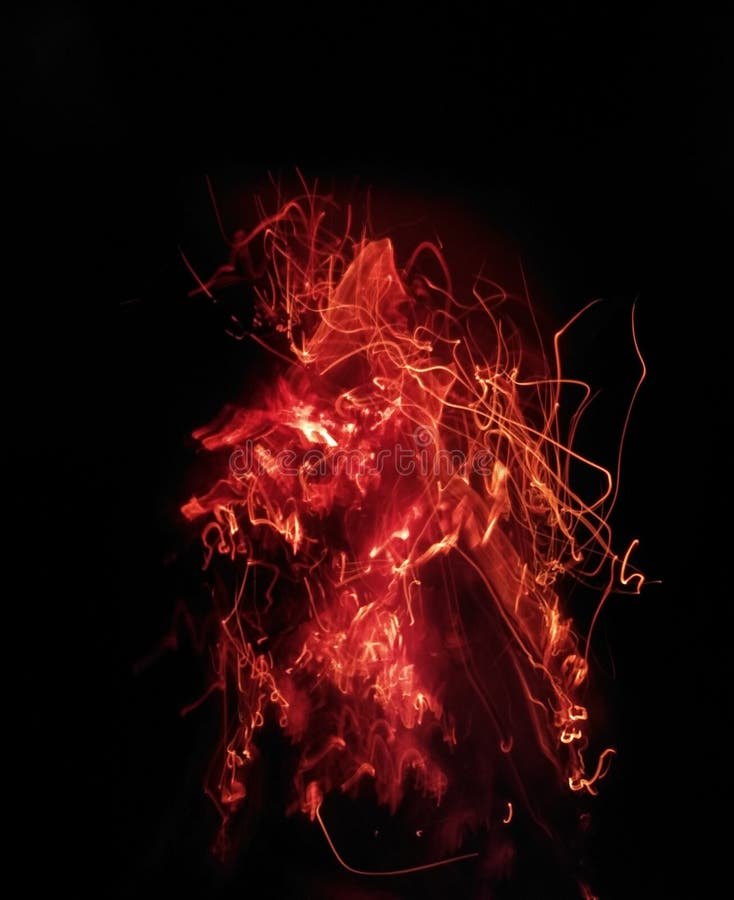 Slow Shutter Speed Color Fire Light Art Stock Image - Image of circle ...