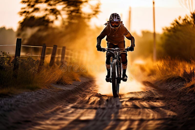 Slow Shutter Speed Creating a Smooth Flowing Trail Behind the Bi Stock ...