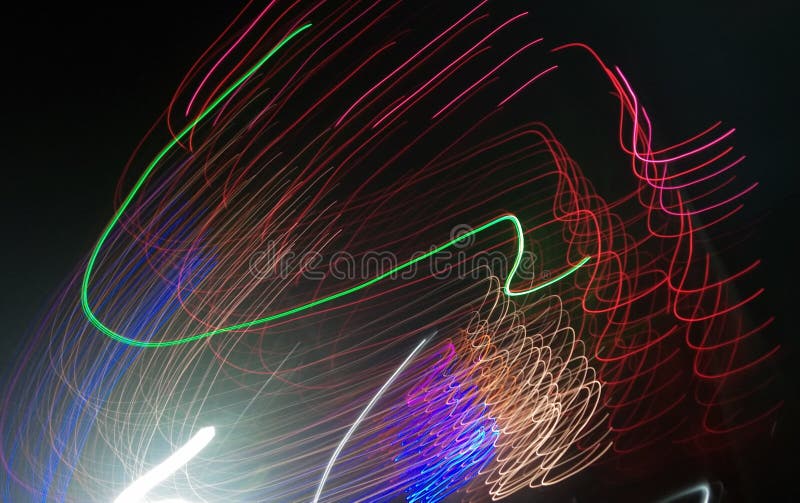 Slow Shutter Speed Light Art. Light Painting. Splash Line Abstract ...