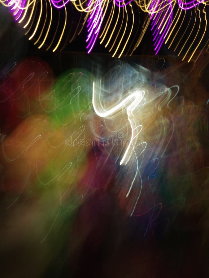 Slow Shutter Speed Light Art. Light Painting. Splash Line Abstract ...