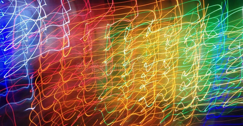 Slow Shutter Speed Light Art. Light Painting. Splash Line Abstract ...