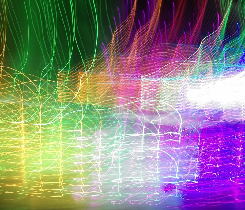 Slow Shutter Speed Light Art. Light Painting. Splash Line Abstract ...