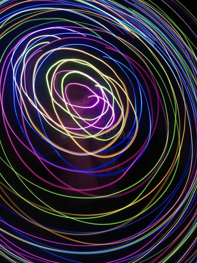 Slow Shutter Speed Light Art. Light Painting. Splash Line Abstract ...