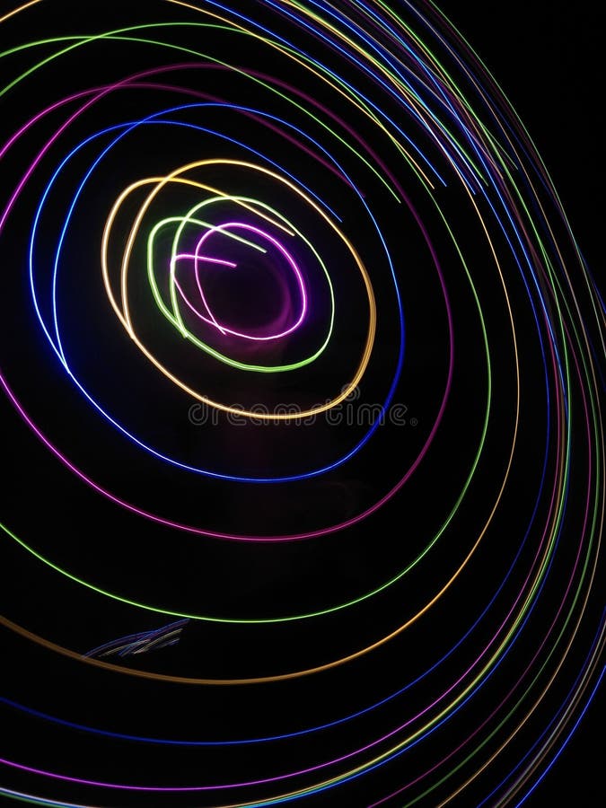 Slow Shutter Speed Light Art. Light Painting. Splash Line Abstract ...