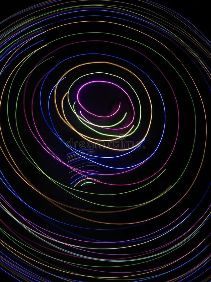 Slow Shutter Speed Light Art. Light Painting. Splash Line Abstract ...