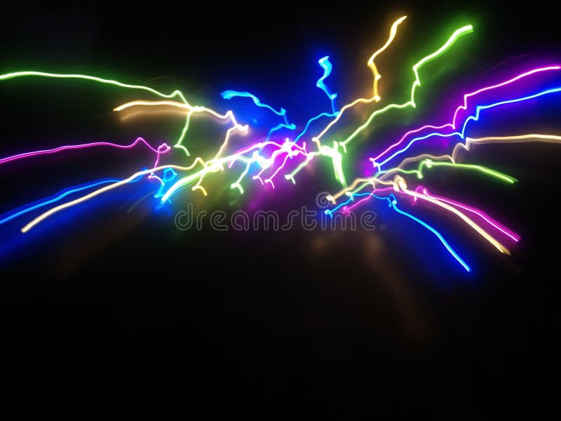 Slow Shutter Speed Light Art. Light Painting. Splash Line Abstract ...