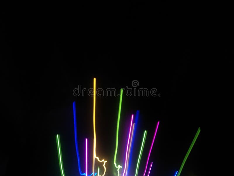 Slow Shutter Speed Light Art. Light Painting. Splash Line Abstract ...