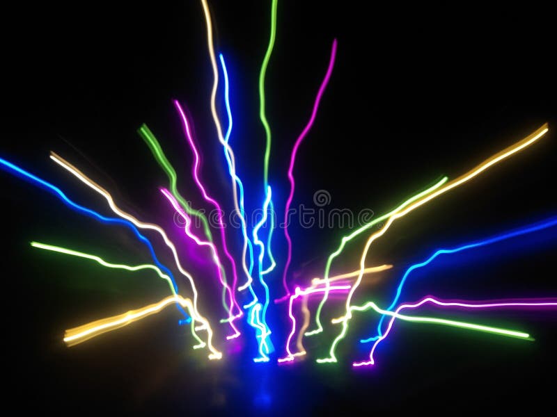 Slow Shutter Speed Light Art. Light Painting. Splash Line Abstract ...