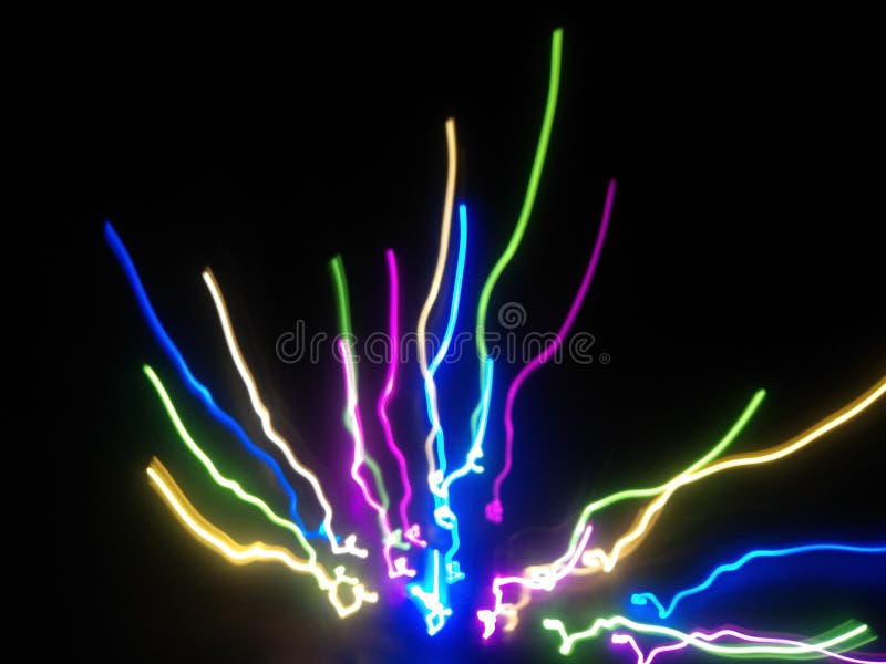 Slow Shutter Speed Light Art. Light Painting. Splash Line Abstract ...