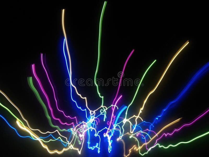 Slow Shutter Speed Light Art. Light Painting. Splash Line Abstract ...