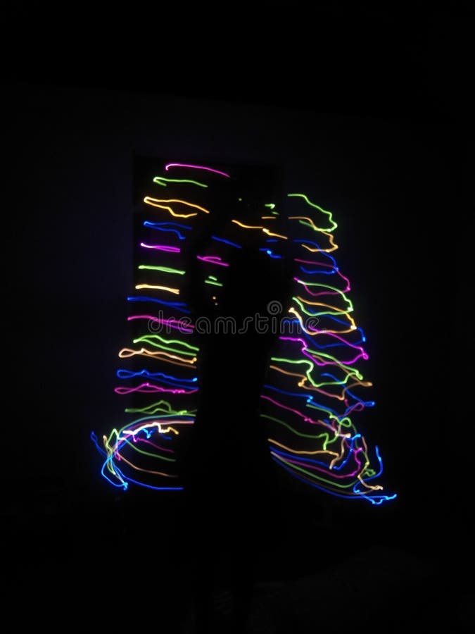 Slow Shutter Speed Light Art. Light Painting. Splash Line Abstract ...
