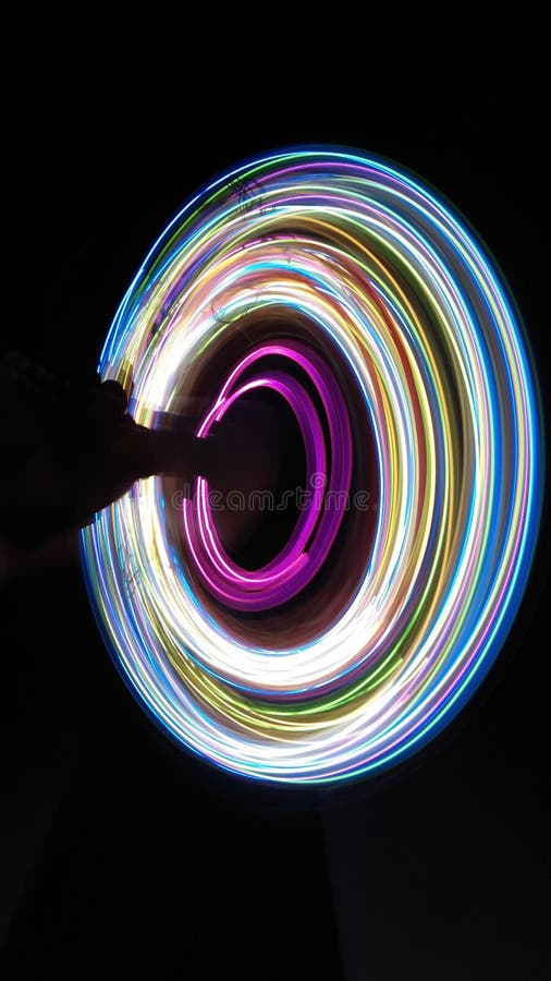 Slow Shutter Speed Light Art. Light Painting. Splash Line Abstract ...