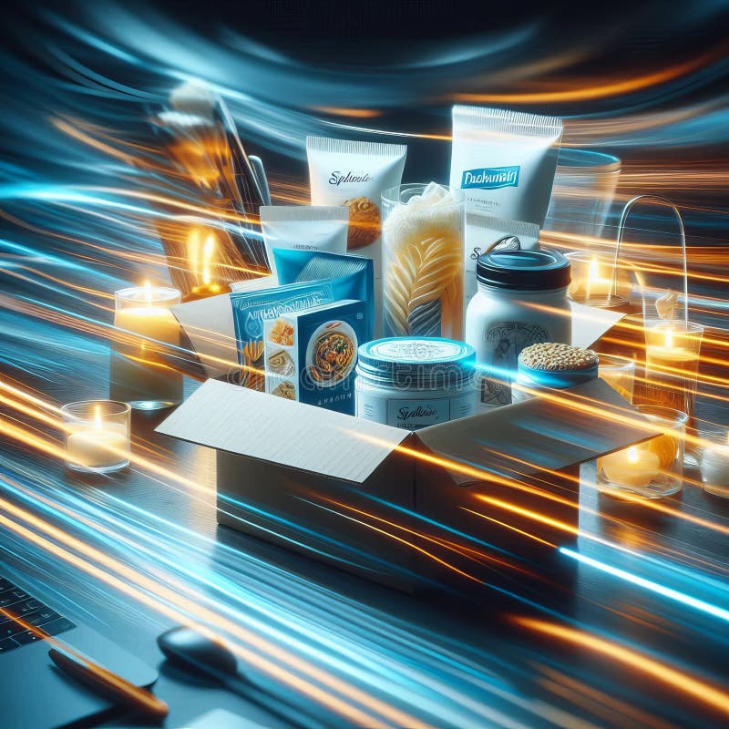Slow Shutter Speed Product Packaging Blurred with a Sense of Mov Stock Illustration ...