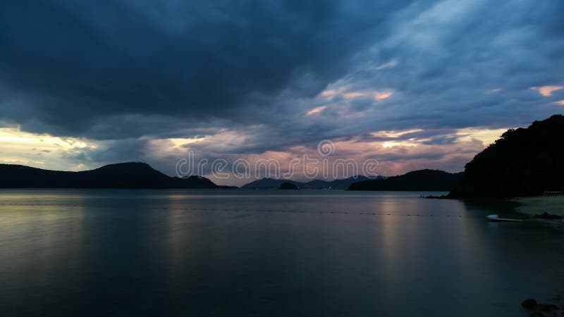 Slow Shutter on the Sunset Sea Stock Photo - Image of sunset, slow ...