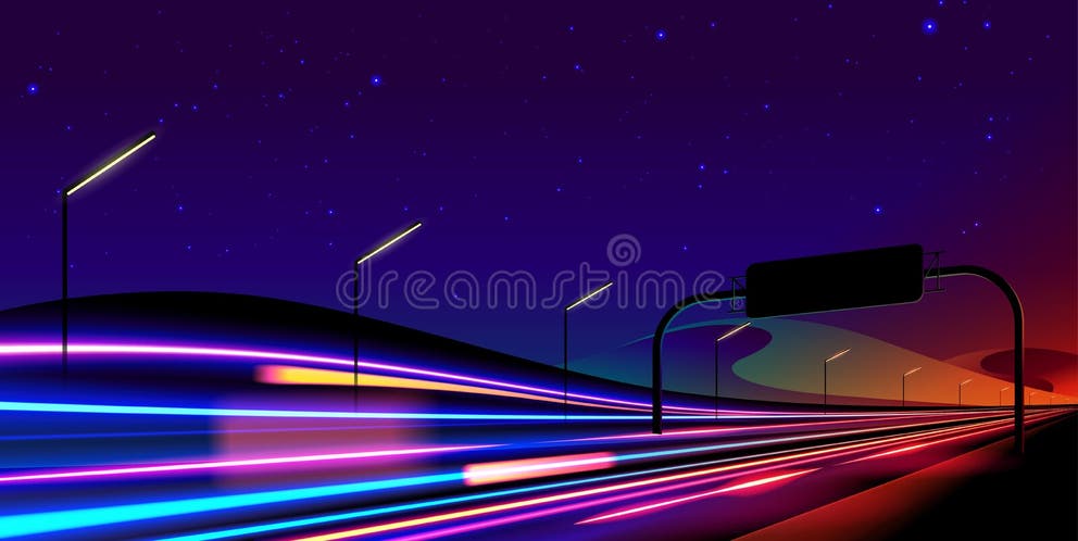Slow Shutter of Traffic Light in Vector Stock Vector - Illustration of ...