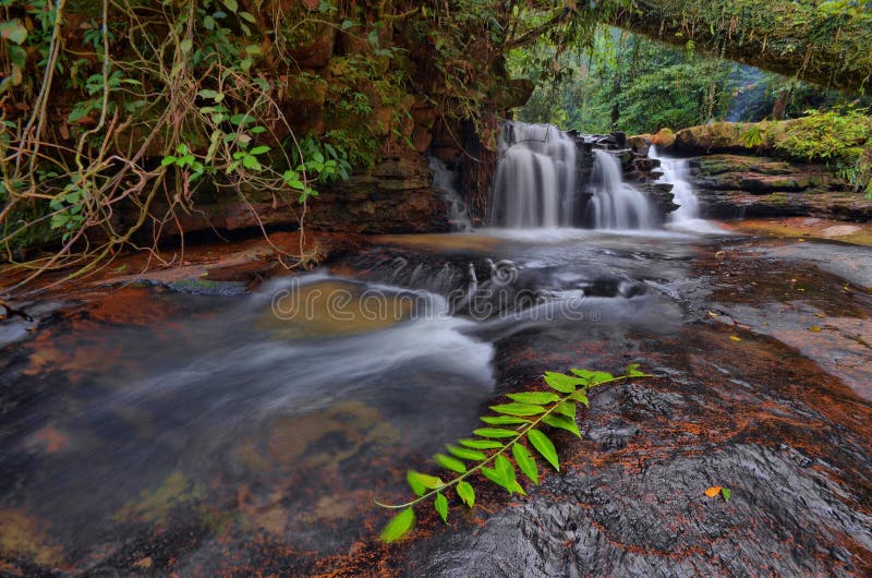 Slow Shutter Waterfall in the River Stock Photo - Image of green, river ...