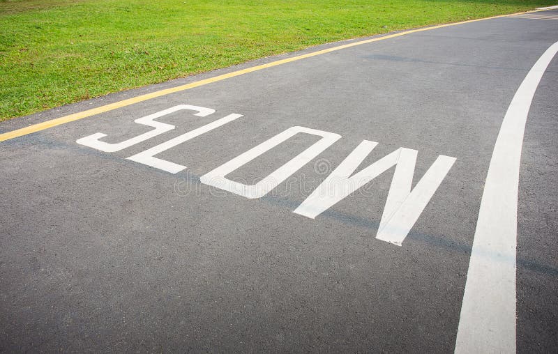 Road Safety Markings - Slow Stock Photo - Image of lines, background ...