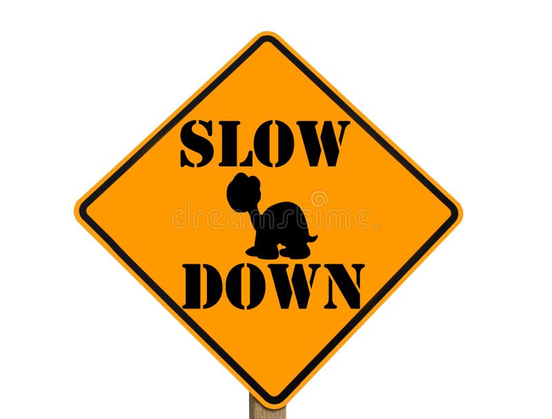 Slow Sign with Turtle Silhouette Stock Image - Image of path, caution ...