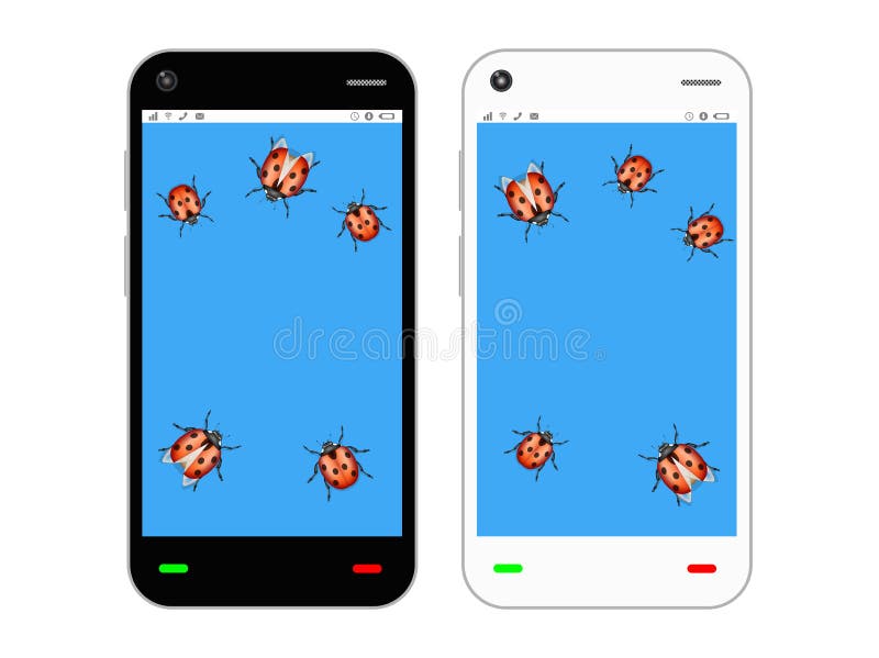 Slow smartphone with bug stock vector. Illustration of information ...