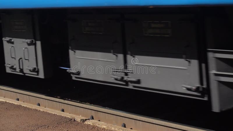 Slow Train Movement on the Railway during the Day Stock Video - Video ...